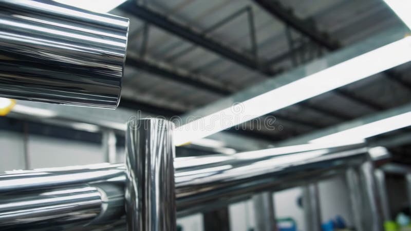 Chrome Pipes Assembly Process in Modern Factory Stock Footage - Video ...