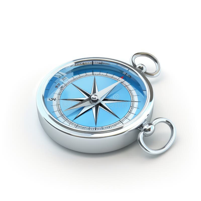 Silver Compass with Blue Dial: Navigate Your Success Stock Illustration ...