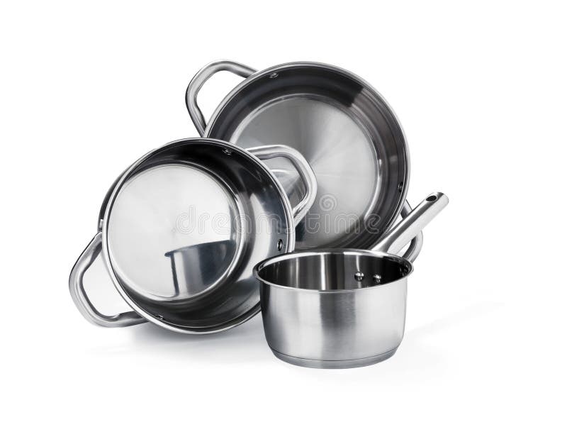 Stainless Steel Pots and Pans Stock Photo - Image of steel, metal: 11455212
