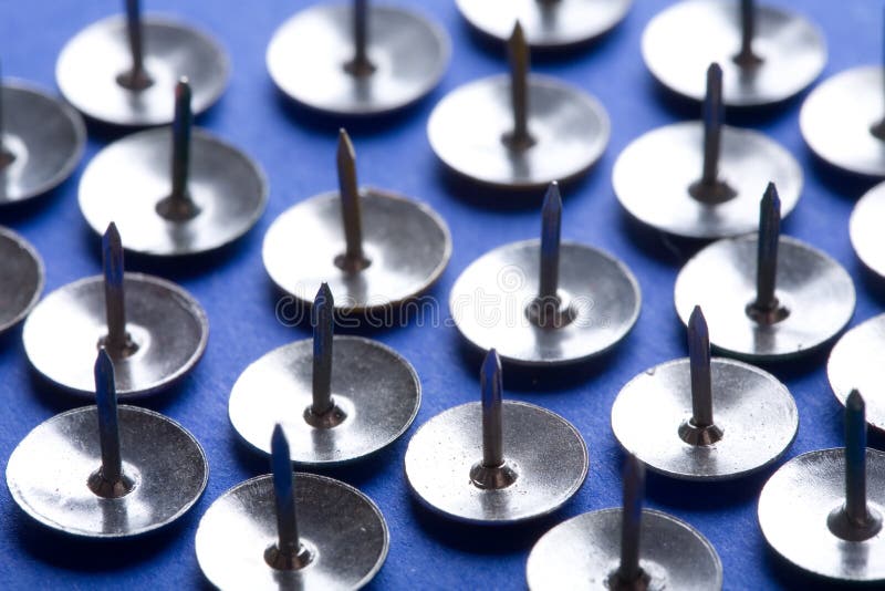 Hand Above Thumb Tacks - Drawing Pins Stock Image - Image of ouch, desk ...