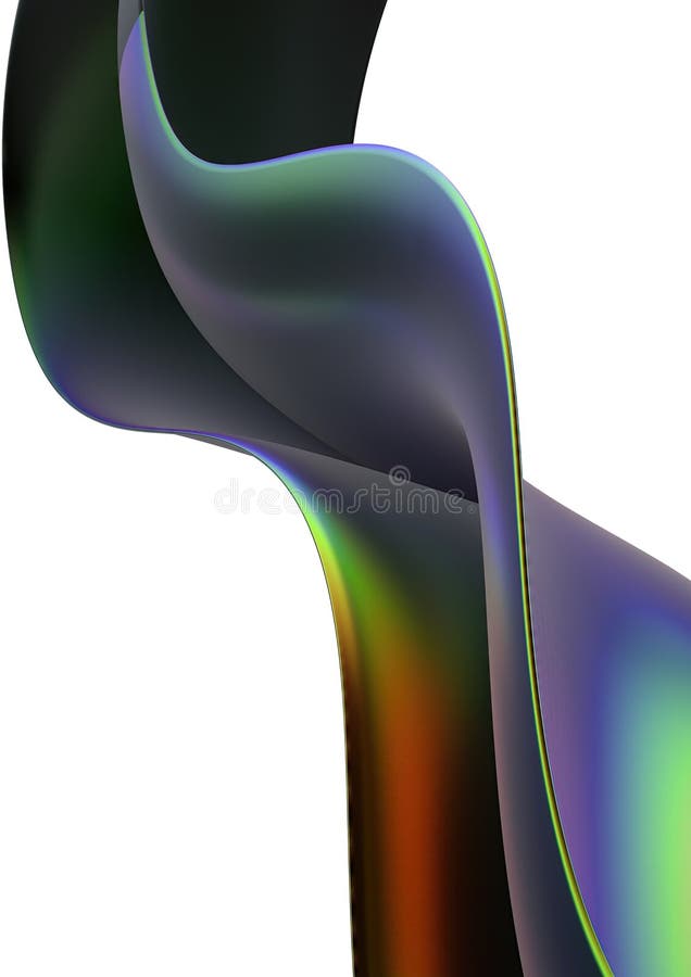 Chrome Rainbow Flowing Waves Metal Plate Abstract Dramatic Modern ...