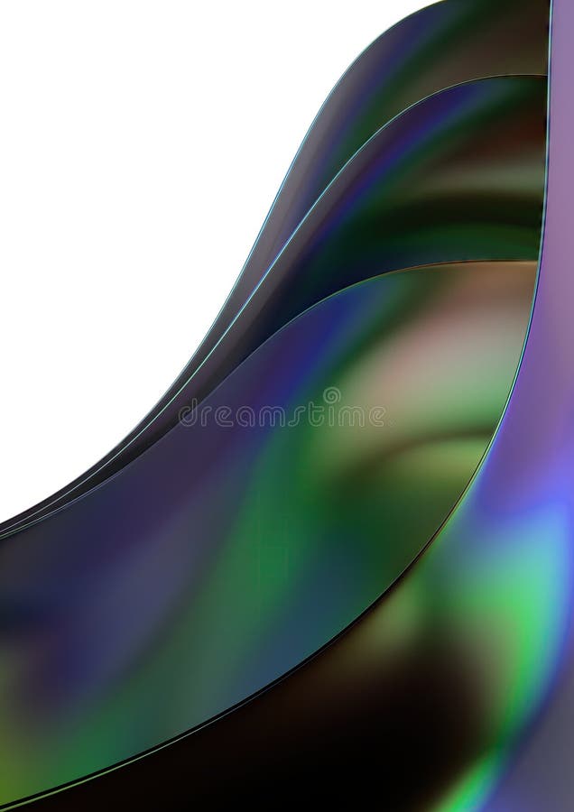 Chrome Rainbow Intertwining Metal Curtains Streamlined Abstract ...