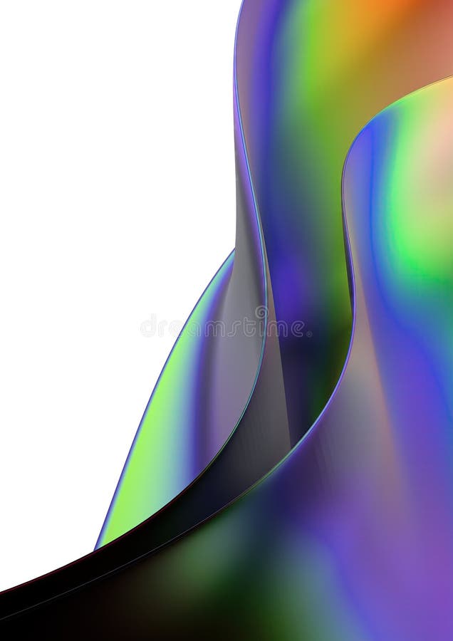 Chrome Rainbow Large Distorted Sheet Metal Abstract, Dramatic, Modern ...