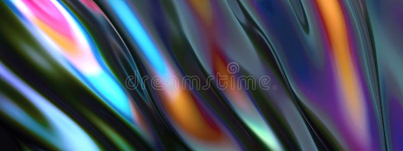 Chrome Rainbow Reflection Metal Ripple Paint Contemporary Surface ...