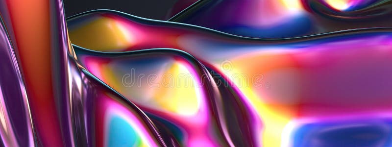 Chrome Rainbow Reflection Metal Ripple Paint Liquid Surface Elegant ...