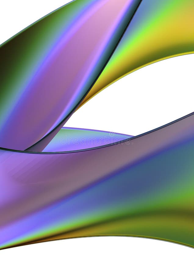 Chrome Rainbow Streamlined Metal Plates Overlapping Abstract Dramatic ...