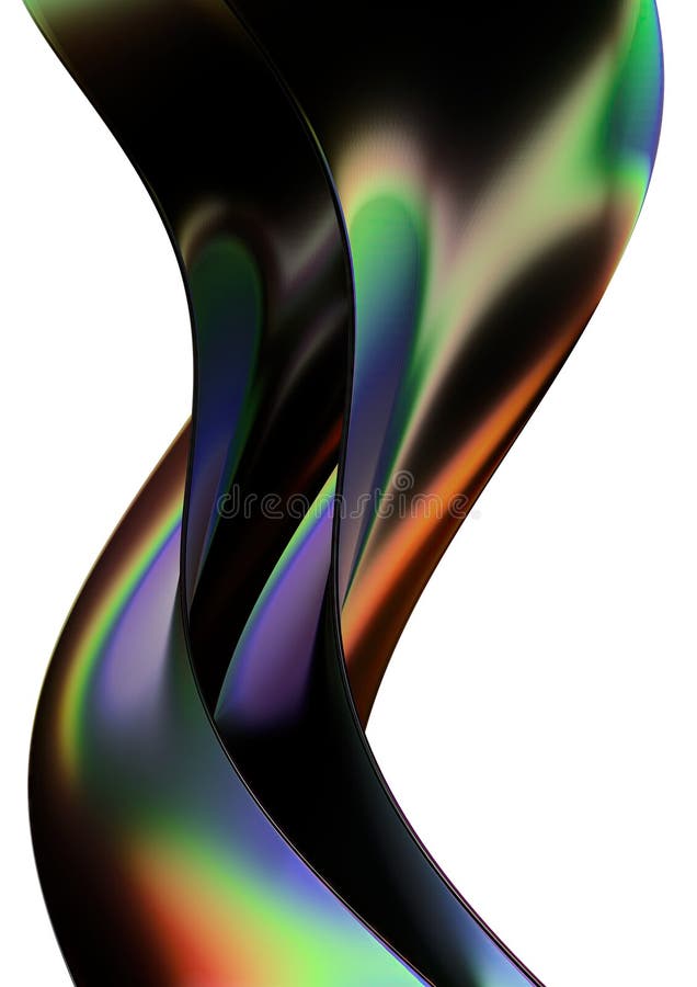 Chrome Rainbow Thin Metal Organic Plate Abstract Dramatic Modern Luxury ...