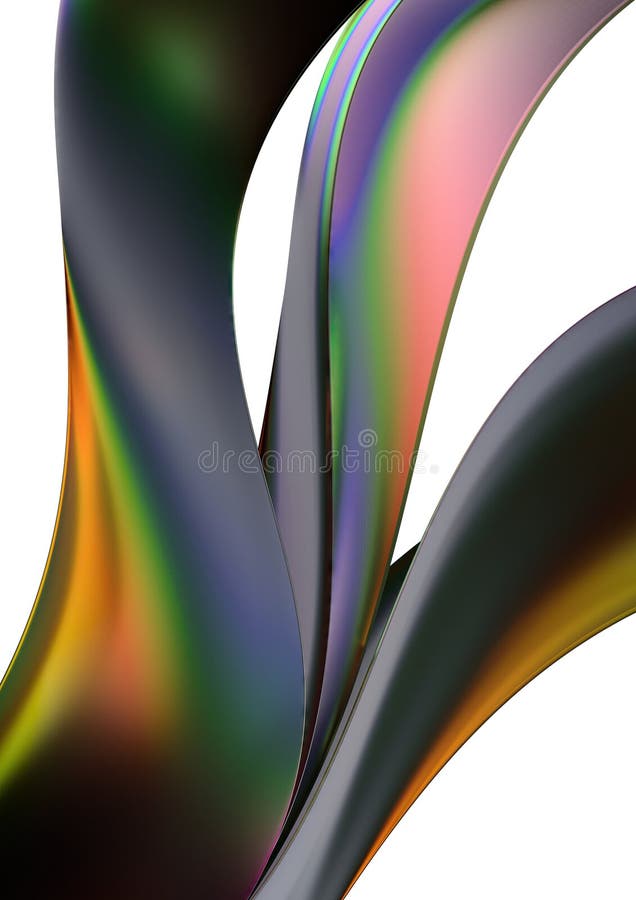 Chrome Rainbow Wavy Metal Plate Beautiful Reflection Abstract Dramatic ...