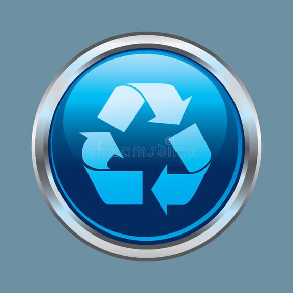 Colorful Chrome Glossy Recycle Button Icon – Modern Eco-Friendly Design ...