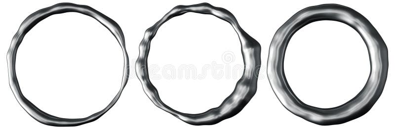 Chrome Round Frames, Borders in Modern Style, Isolated on White ...