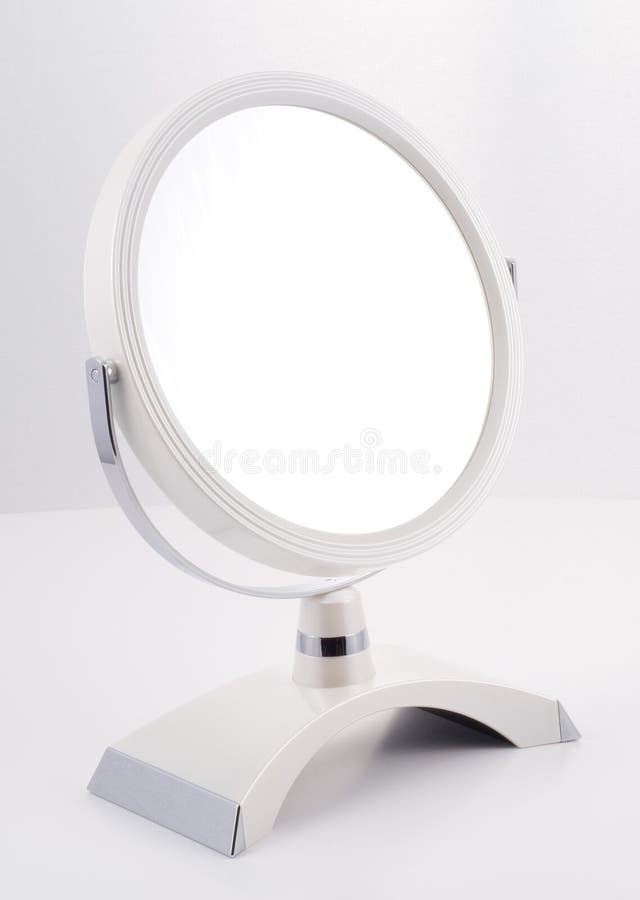 Chrome Round Mirror with Stand Stock Photo - Image of bathroom, space ...