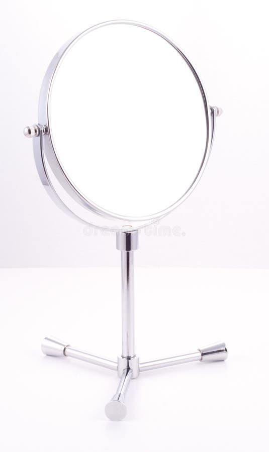 Chrome Round Mirror with Stand Stock Image - Image of vanity, face ...