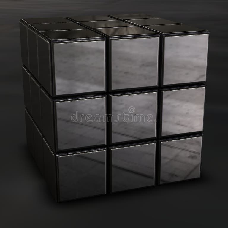 Chrome rubik cube editorial image. Illustration of cube - 16414825