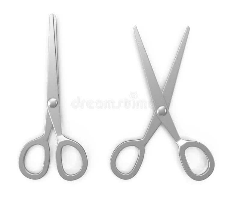 Chrome Scissors - Open and Closed Stock Illustration - Illustration of ...
