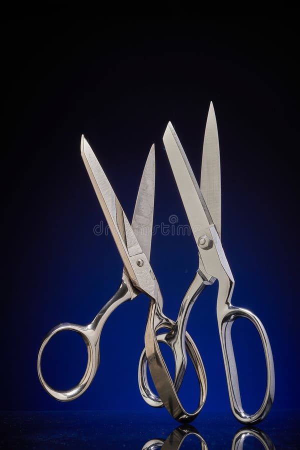 Multiple Pairs of Chrome Scissors Stock Photo - Image of triplicate ...