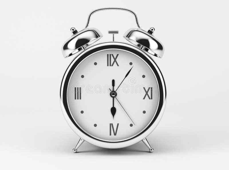 Chrome Shiny Clock stock illustration. Illustration of wake - 45210460