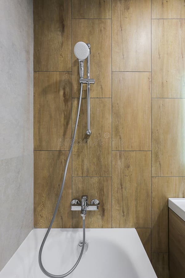 Chrome Shower System Close-up in a Bathroom Stock Photo - Image of ...