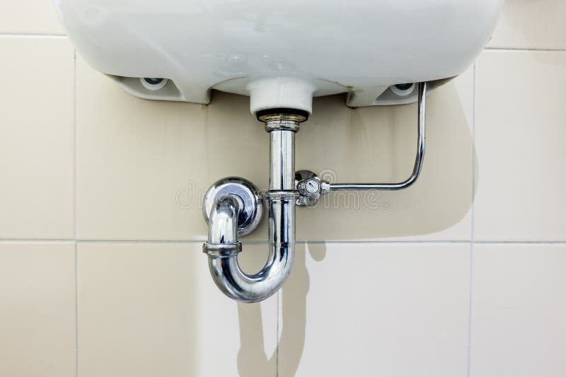 Metal Sink Siphon and Drain Stock Photo - Image of valve, pipe: 32027970