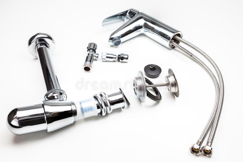 Chrome siphon and tap stock photo. Image of home, industry - 125395988