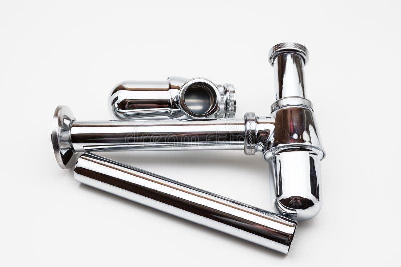 Chrome siphon and tap stock image. Image of chrome, industrial - 125395979