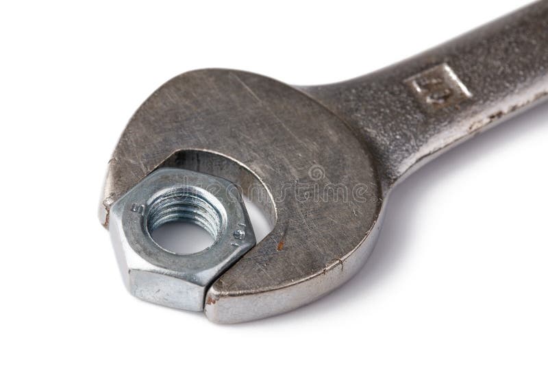 Wrong Tool: Big Wrench with Little Nut Stock Image - Image of tool ...