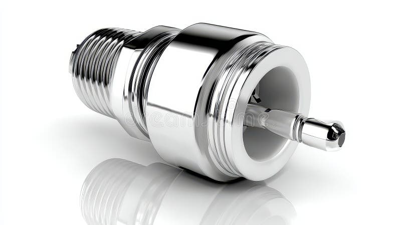 Chrome Spark Plug Render stock illustration. Illustration of background ...