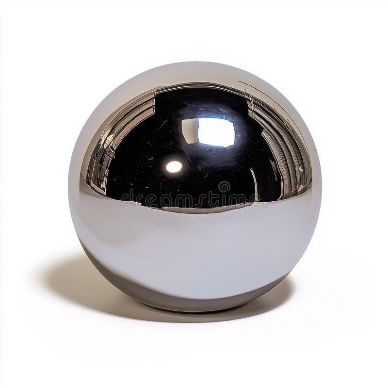Chrome Sphere Reflection on White Background Stock Illustration ...