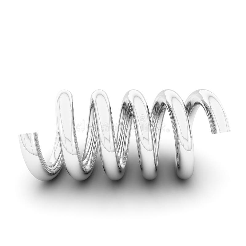 Set of Jumping Bended Metal Chrome Springs Stock Illustration ...
