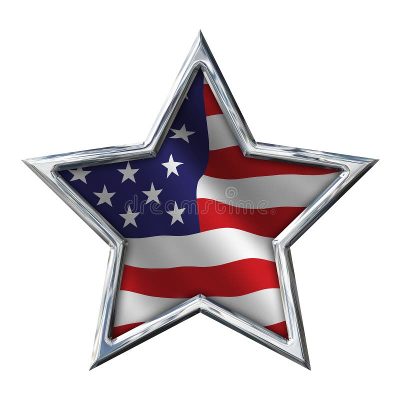 Big chrome star stock illustration. Illustration of path - 28679246