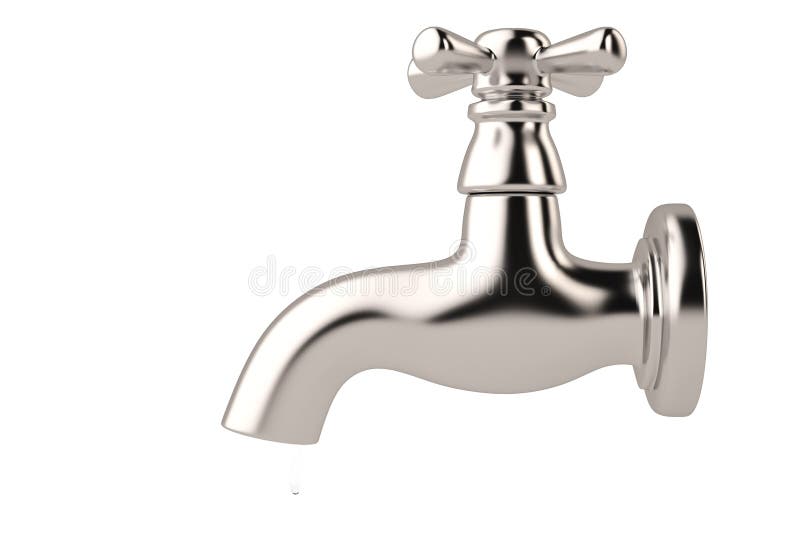 Chrome Stream Tap Water White Stock Illustrations 272 Chrome Stream