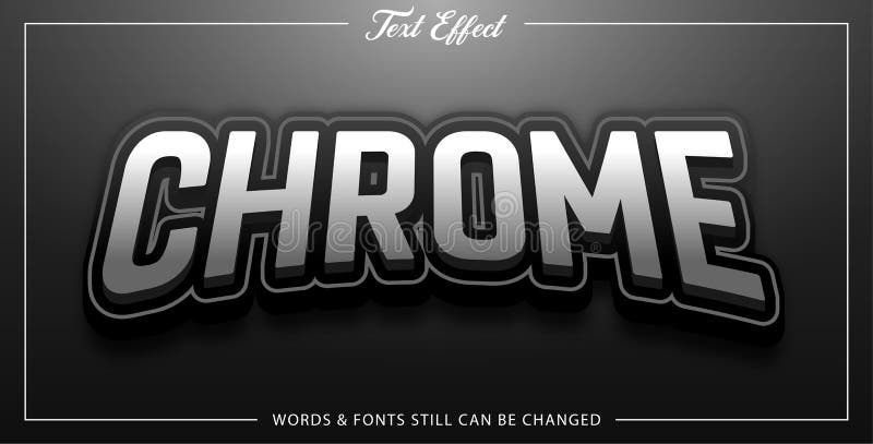 Chrome Editable Text Effect Style Stock Vector - Illustration of ...