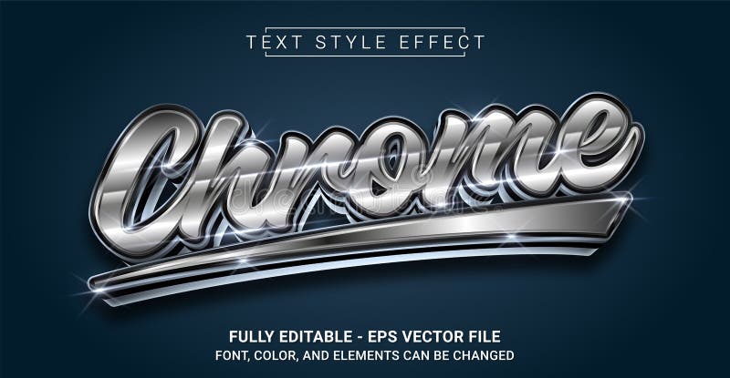 Chrome Text Style Effect. Editable Graphic Text Template Stock Vector ...