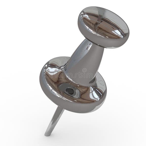 Chrome thumbtack. stock illustration. Illustration of notepad - 22508193