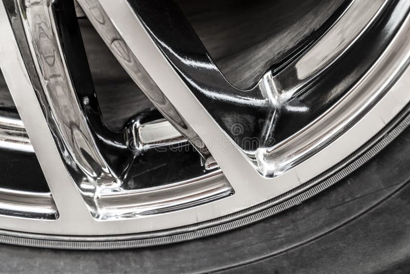Chrome wheel rim stock photo. Image of elegant, metal - 179476082