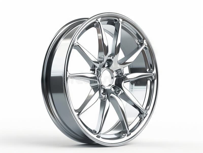 A Chrome Wheel on a White Background Stock Photo - Image of chrome ...