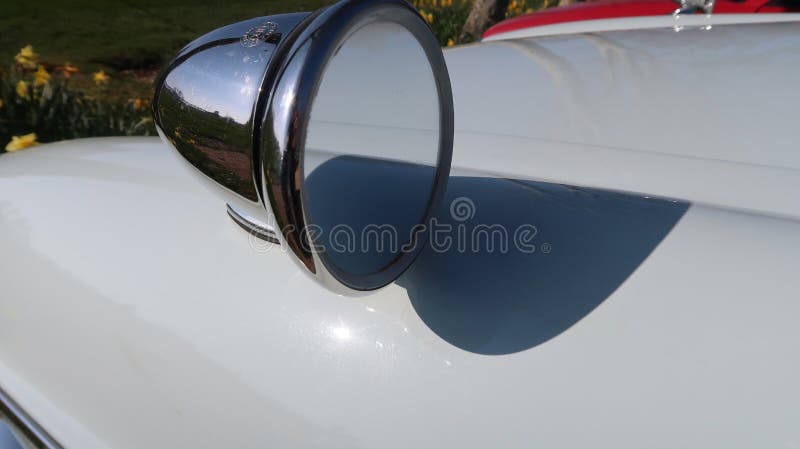 Chrome Wing Mirror on Classic Volvo. Stock Image - Image of observation ...