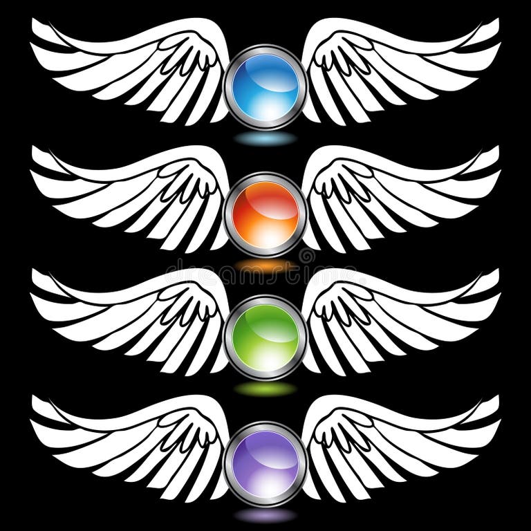 Chrome Wing Set stock vector. Illustration of shadow - 10153936