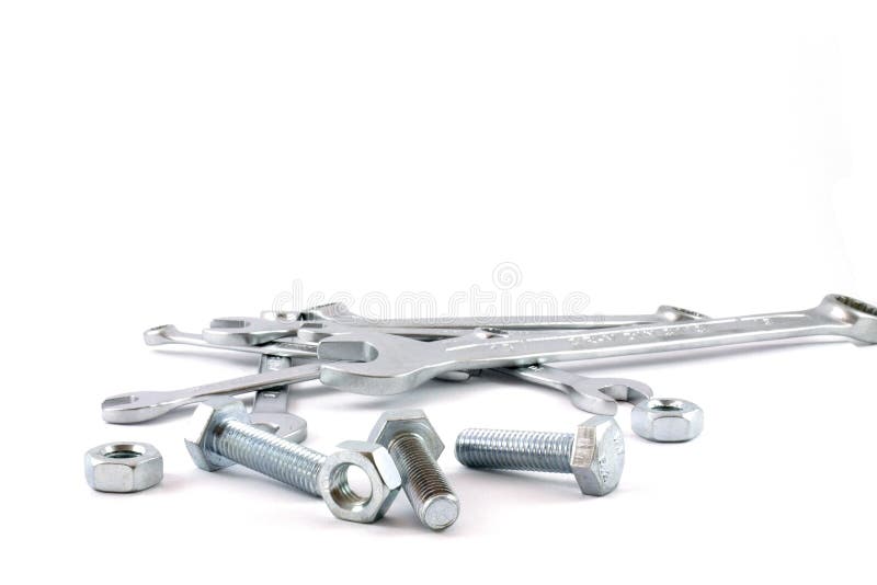Chrome Wrenches, Nuts and Bolts Stock Image - Image of industry ...