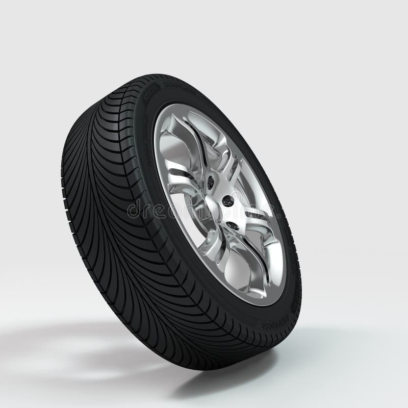 Chromed wheel with tire stock illustration. Illustration of chromed ...