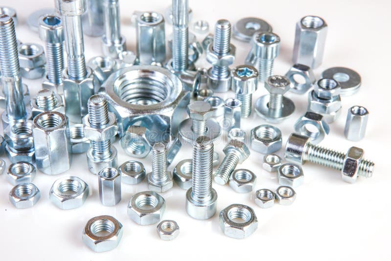 Chromeplated Bolts and Nuts Stock Image - Image of abstract, repairing ...