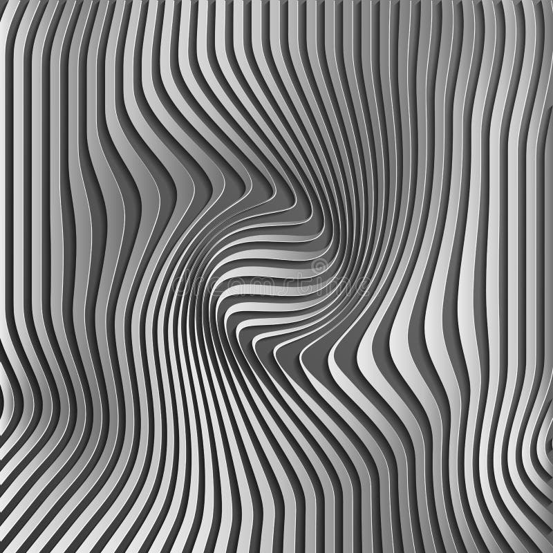 Chromium Abstract Silver Stripe Pattern Background.Optical Illusion ...