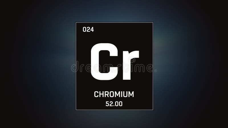 Chromium As Element 24 of the Periodic Table 3D Illustration on Green ...