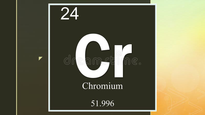 Chromium Chemical Element Symbol on Black Yellow Solid and Gradient ...