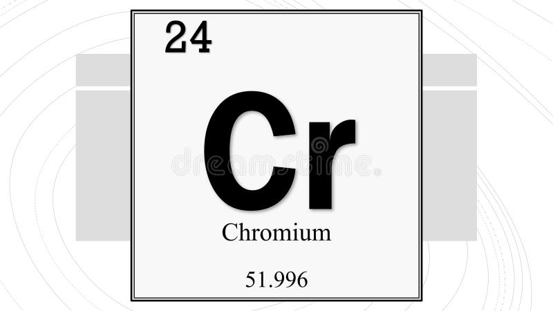 Chromium Chemical Element Symbol on Square Gray Background Stock ...