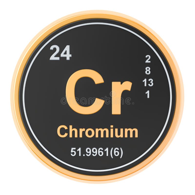 Chromium Cr Chemical Element. 3D Rendering Stock Illustration ...