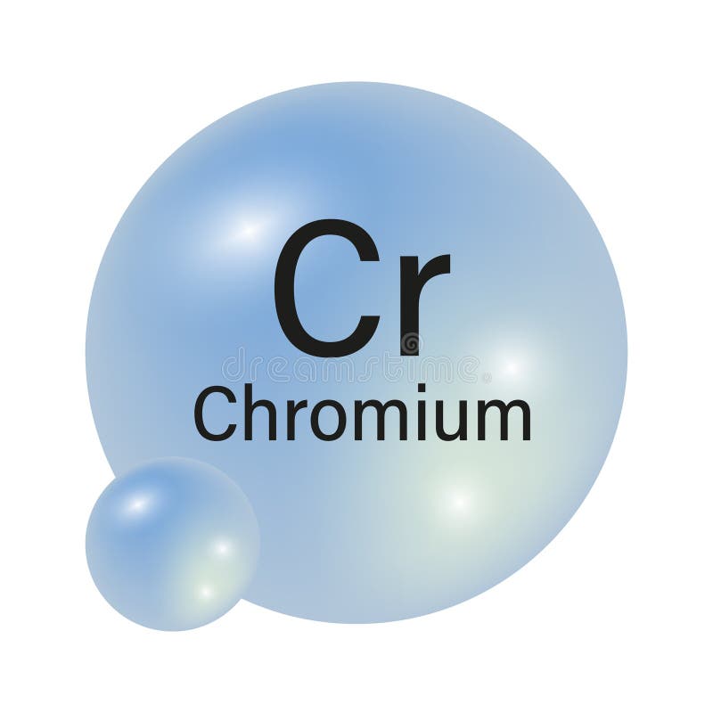 Chromium Element Icon. Shiny Blue Sphere. Cr Periodic Symbol. Vector ...