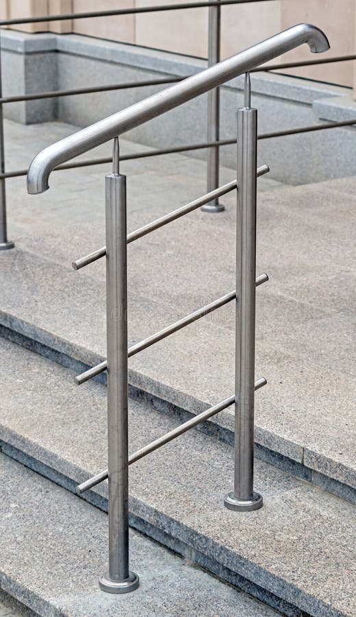 Chromium Metal Fence with Handrail Stock Image - Image of iron ...