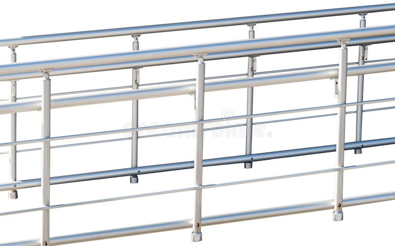 Chromium Metal Fence with Handrail Stock Photo - Image of polished ...