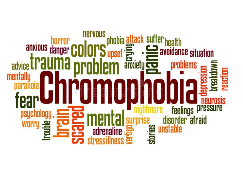 Chromophobia Fear of Colors Word Cloud Concept 3 Stock Illustration ...