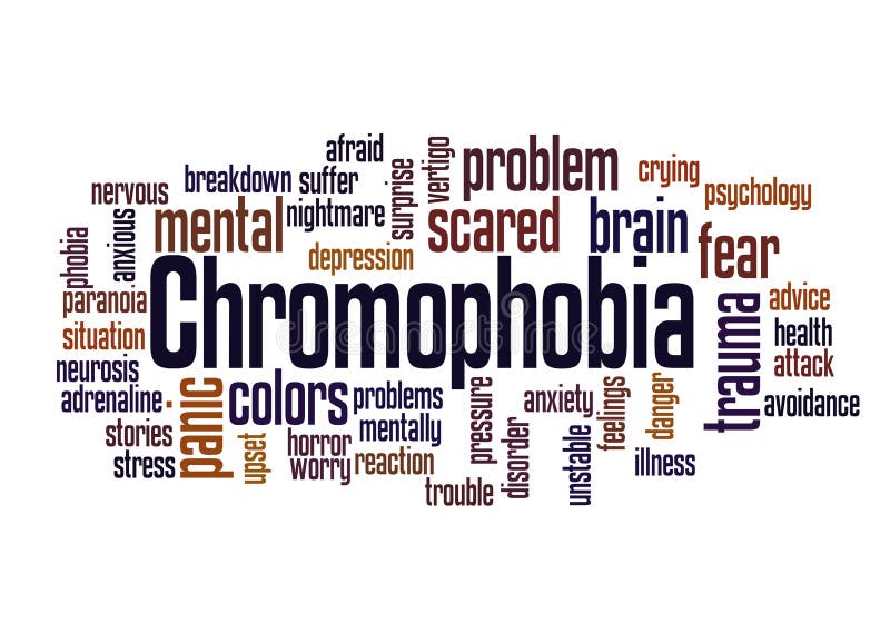 Chromophobia Fear of Colors Word Cloud Concept 3 Stock Illustration ...